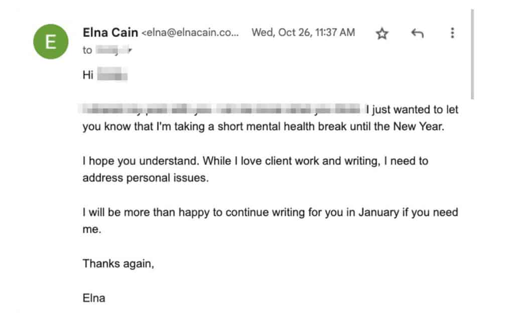 How a Freelance Writer Can Take a Break During the Holidays - Elna Cain